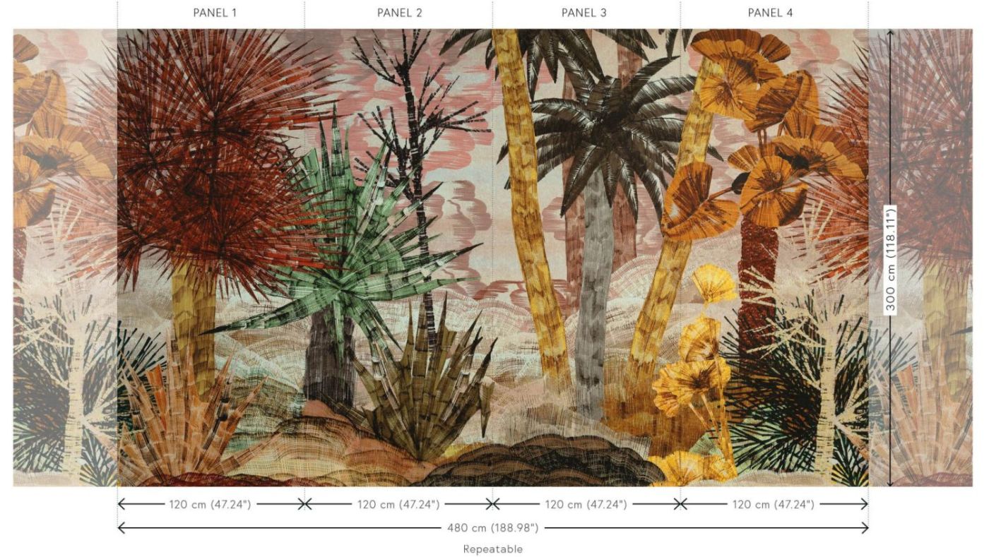 Arte International Décors & Panoramiques Yasuni 97800 Rhubarb Flora